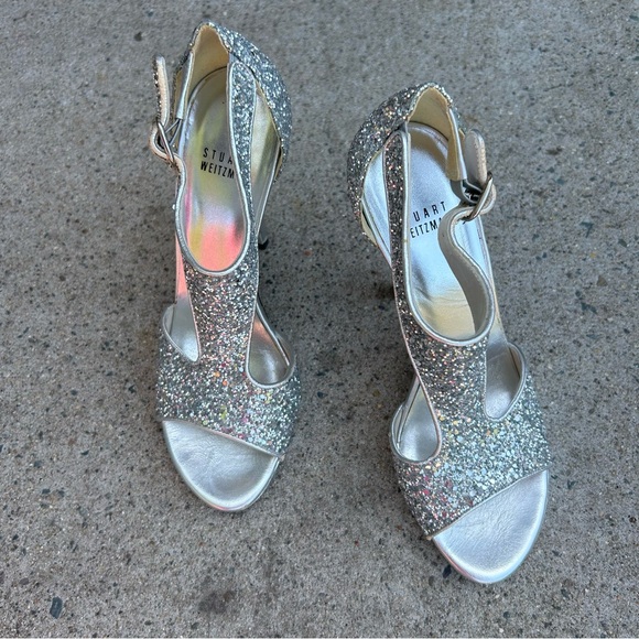 Stuart Weitzman | Shoes | Stuart Weitzman Sparkly Silver Heels | Poshmark
